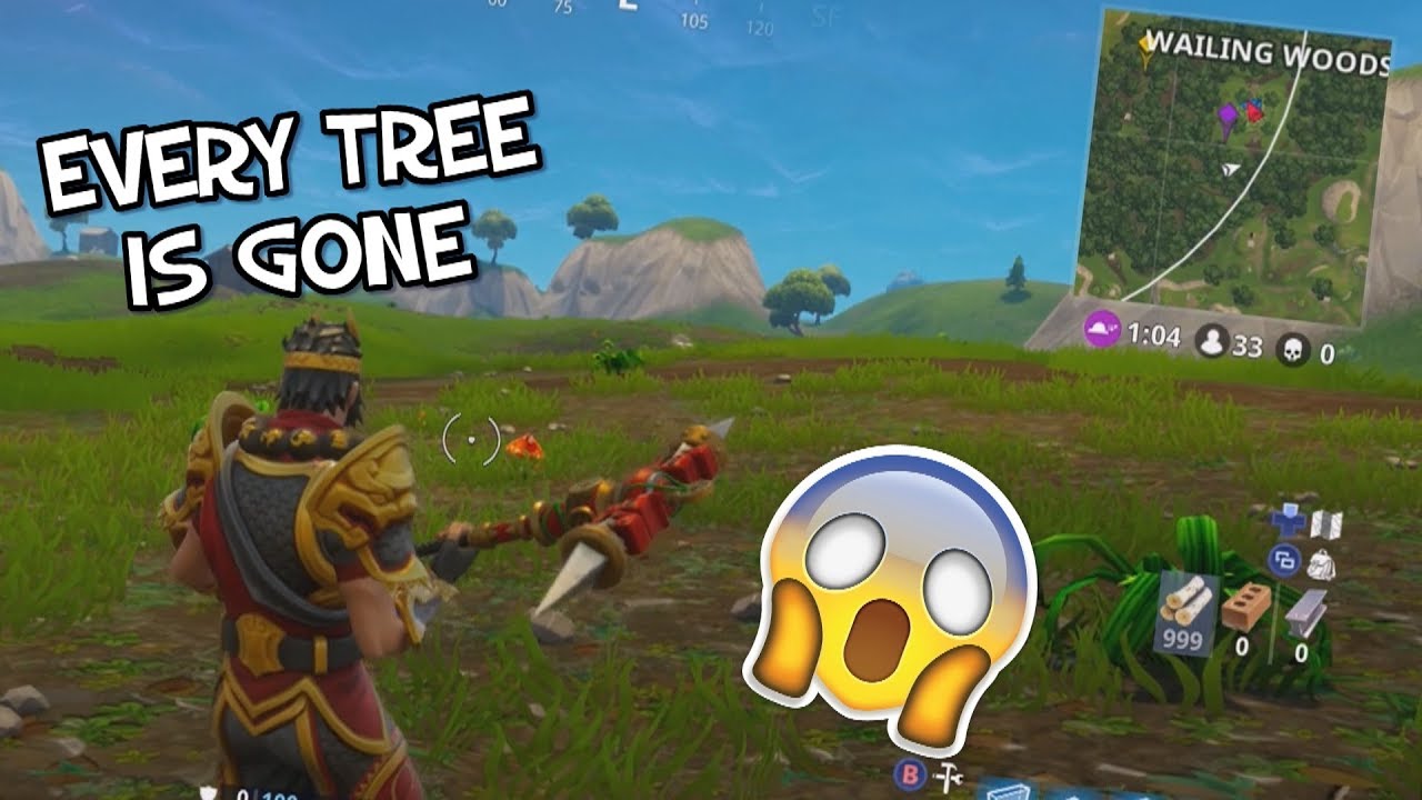 WE CLEARED ALL THE TREES IN WAILING WOODS!!!! (FORTNITE BATTLE ROYALE ...