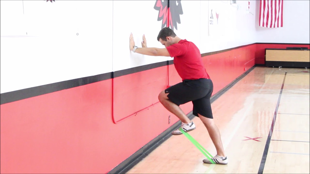 Banded Isometric Hip Flexion Wall - YouTube