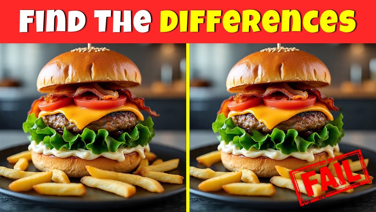 🧩 Find 3 Differences | Food Edition 🎂🍔🧩 - YouTube