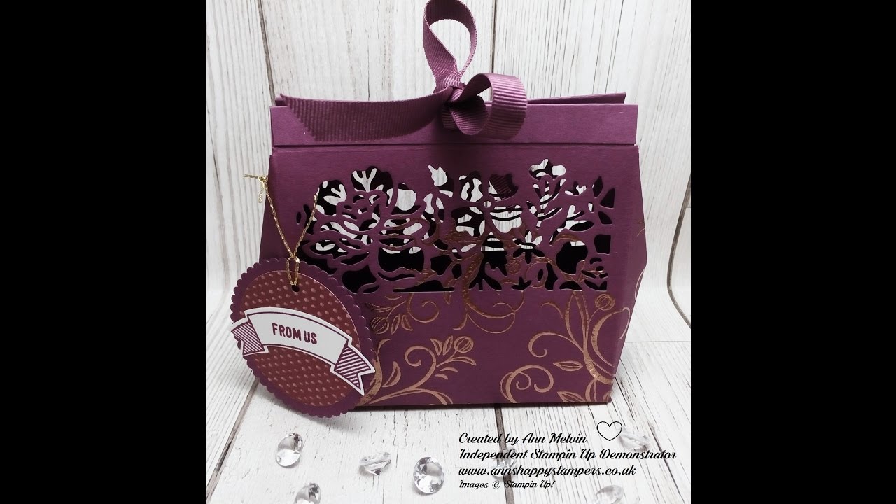 Copper Heat Embossed Detailed Floral Thinlits Gift Bag - YouTube