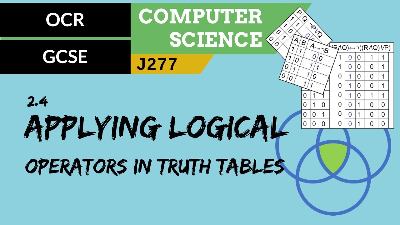 OCR GCSE J277 2 4 Applying Logical Operators In Truth Tables To Solve OCR GCSE J277 2 4 Applying Logical Operators In Truth Tables To Solve