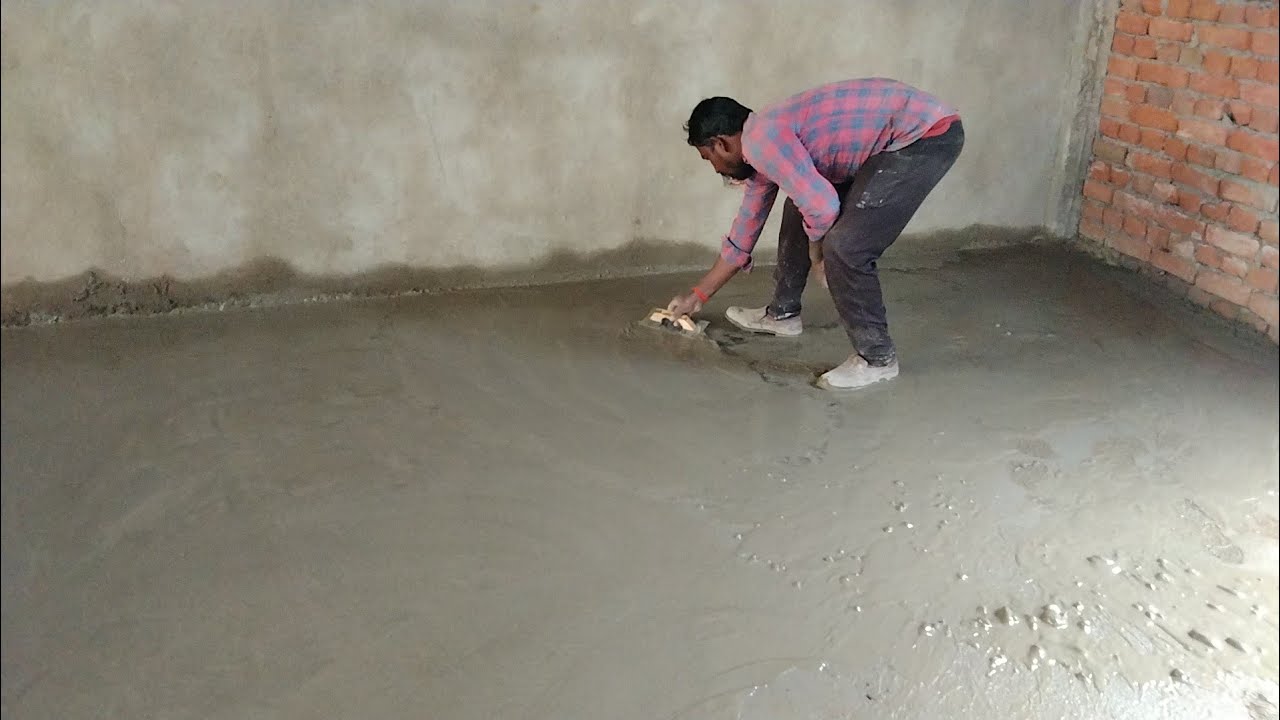 Techniques of Farsh flooring plastering!! House _Using by sand and ...
