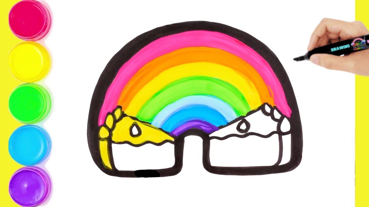 How to Draw Rainbow Ice Cream Cake | Drawing and Painting Art Tutorial ...