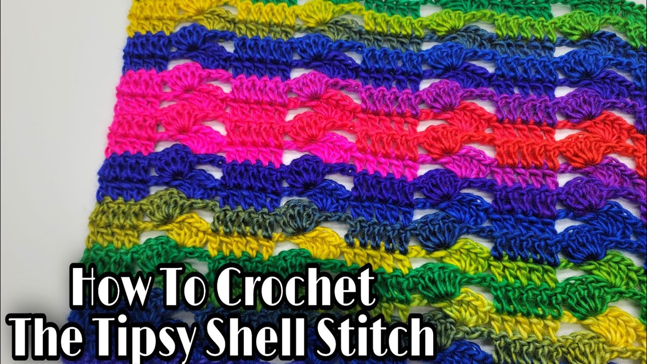 How To Crochet Tipsy Shell Stitch | Quick Easy Stitch ONE ROW REPEAT ...