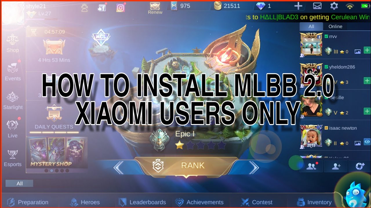 HOW TO INSTALL MOBILE LEGENDS 2.0 FOR XIAOMI USERS - YouTube