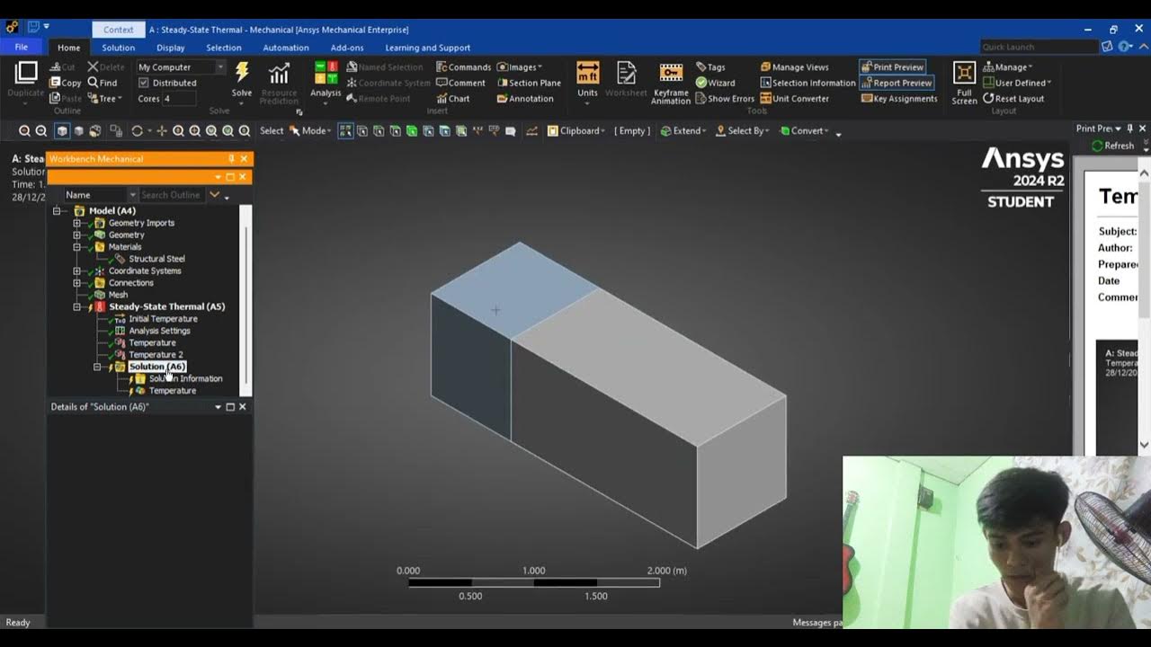 ANSYS TUTORIAL( TEMPERATURE AND TEMPERATURE HEAT FLUX) HEAT TRANSFER FINAL PROJECT. - YouTube