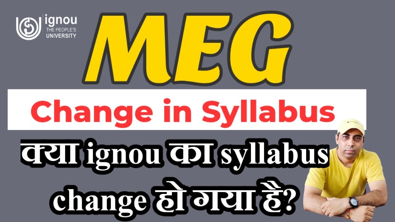 Syllabus Change in IGNOU MA English | Change in MEG Syllabus. # ...
