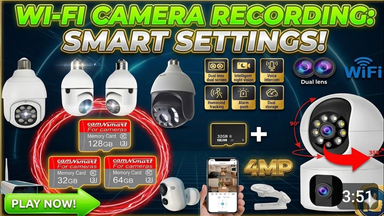 V380 camera memory card recording settings Bk625 - YouTube