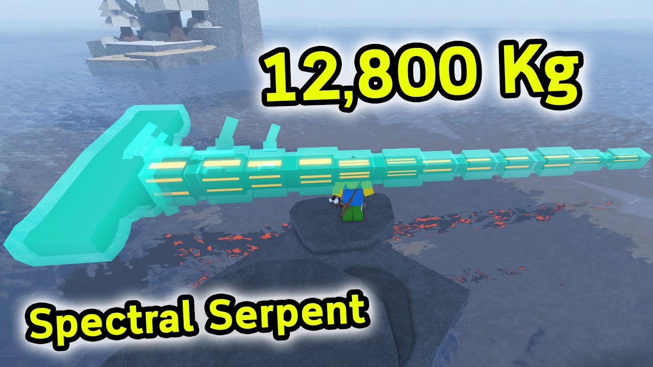 ตกอสูรกายงูยักษ์ใต้น้ำลึก Spectral Serpent 12,800 กิโล Roblox Fisch ...