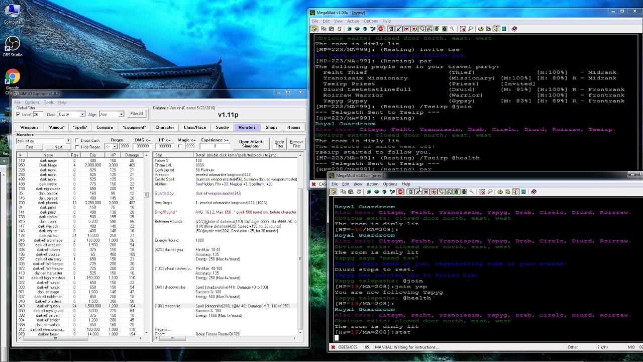 Boss: Dark-elf Weaponmaster, Dark-elf Queen, Guardian Beast | MajorMUD ...