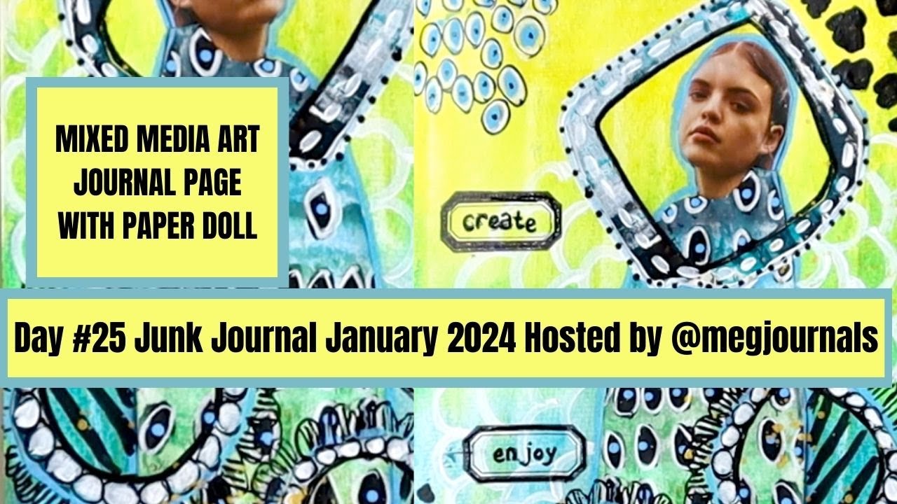 JUNK JOURNAL JANUARY Mixed Media Art Journal Page Day 25 OMBRE - YouTube