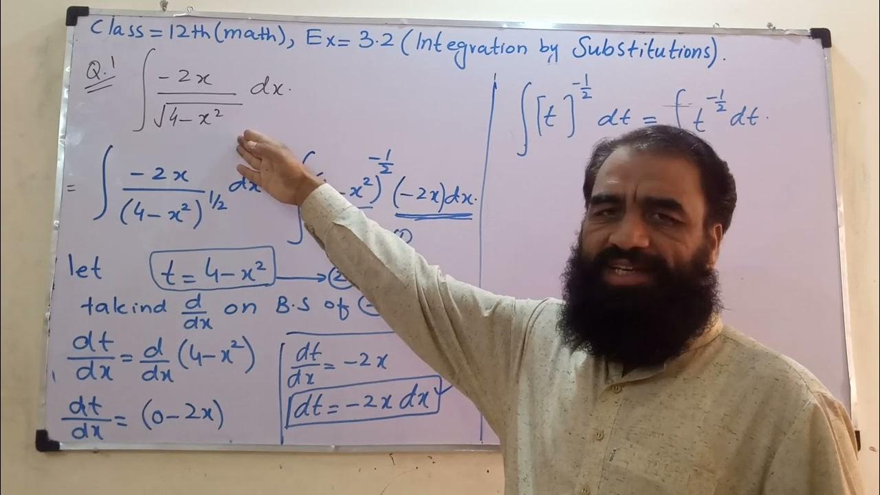 class 12th(math),ex=3.3, Q(1,..,4) integration by substitution method, fbise, Punjab board - YouTube