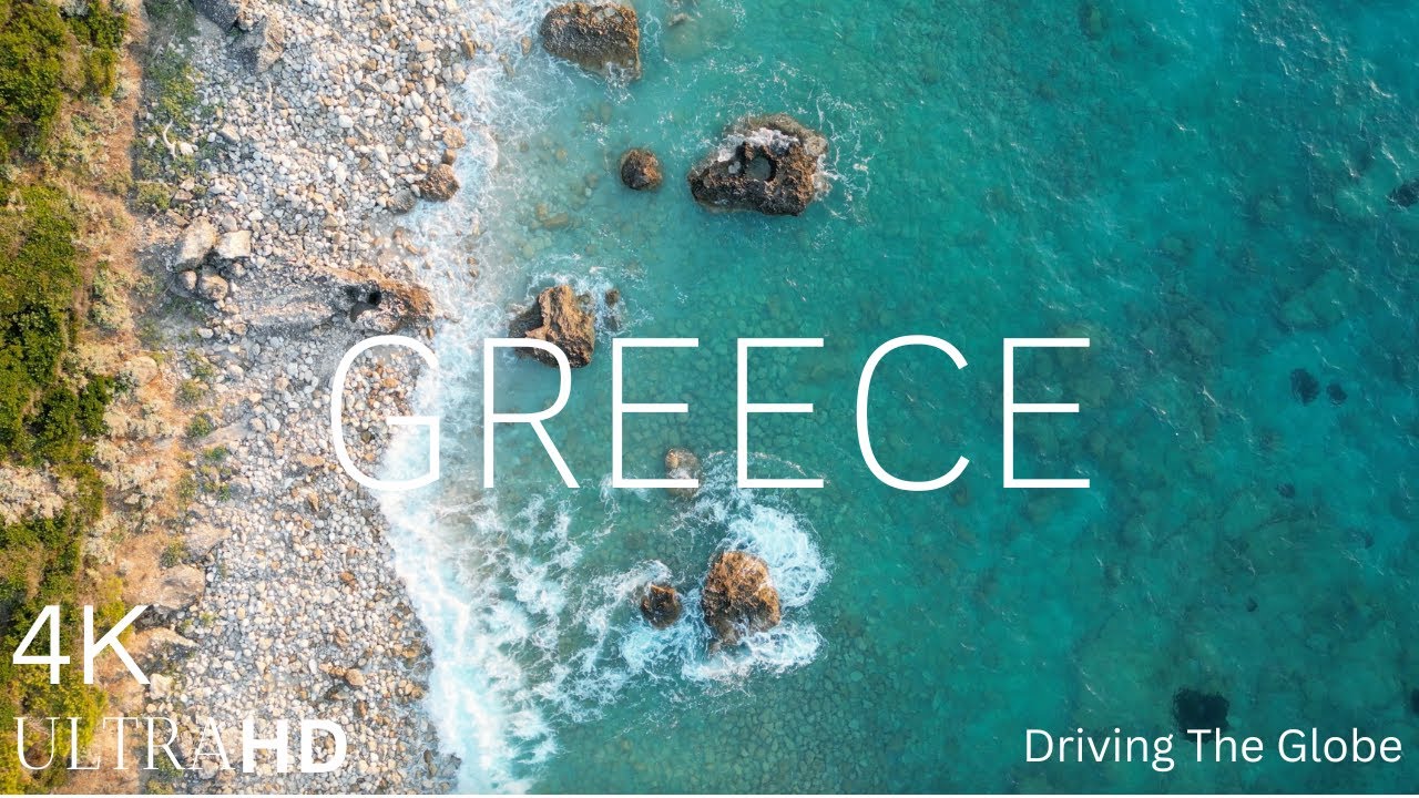 FLYING OVER GREECE (4K UHD) - DRIVING THE GLOBE - Scenic Relaxation ...