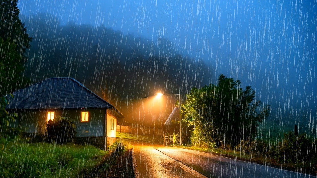 Heavy rain for fast and sound sleep, misty weather when it rains in the ...