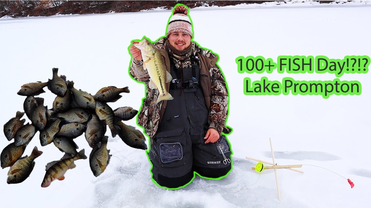 Ice Fishing Lake Prompton (100+ Fish!?) - YouTube
