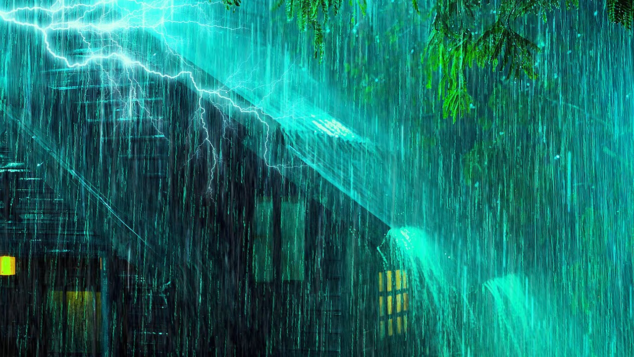 Fall Asleep in 3 Minutes with Loud Rain and Thundering Thunder – Heavy ...