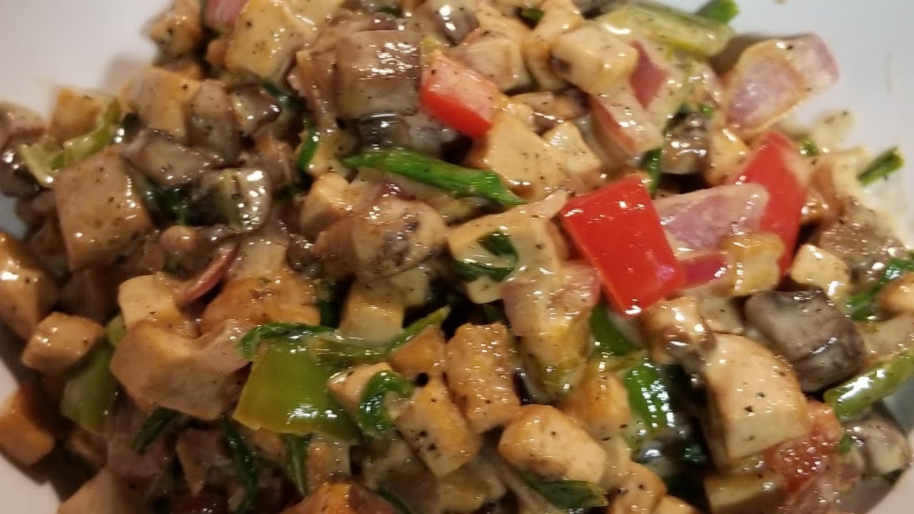 Tofu and mushroom sisig add mayo for creamy sauce a main dish or ...