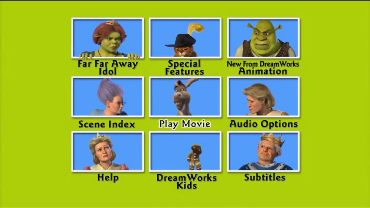 Shrek 2 DVD Menu - YouTube