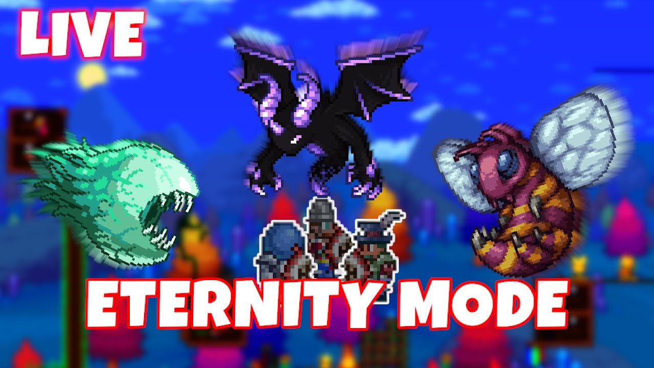 3 BOZOS TAKE ON ONE OF THE HARDEST MODS AGAIN | Terraria Eternity Mode ...