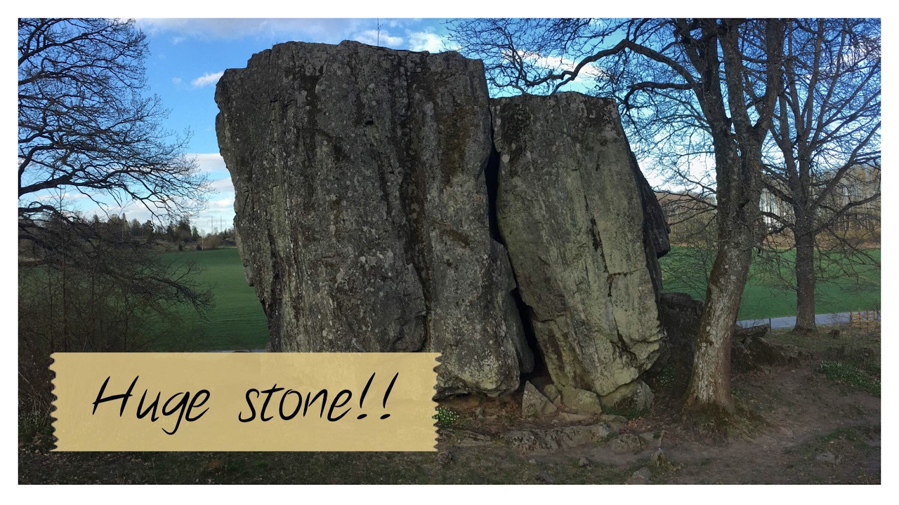 Erratic Stone from the ice age with a cave inside - YouTube