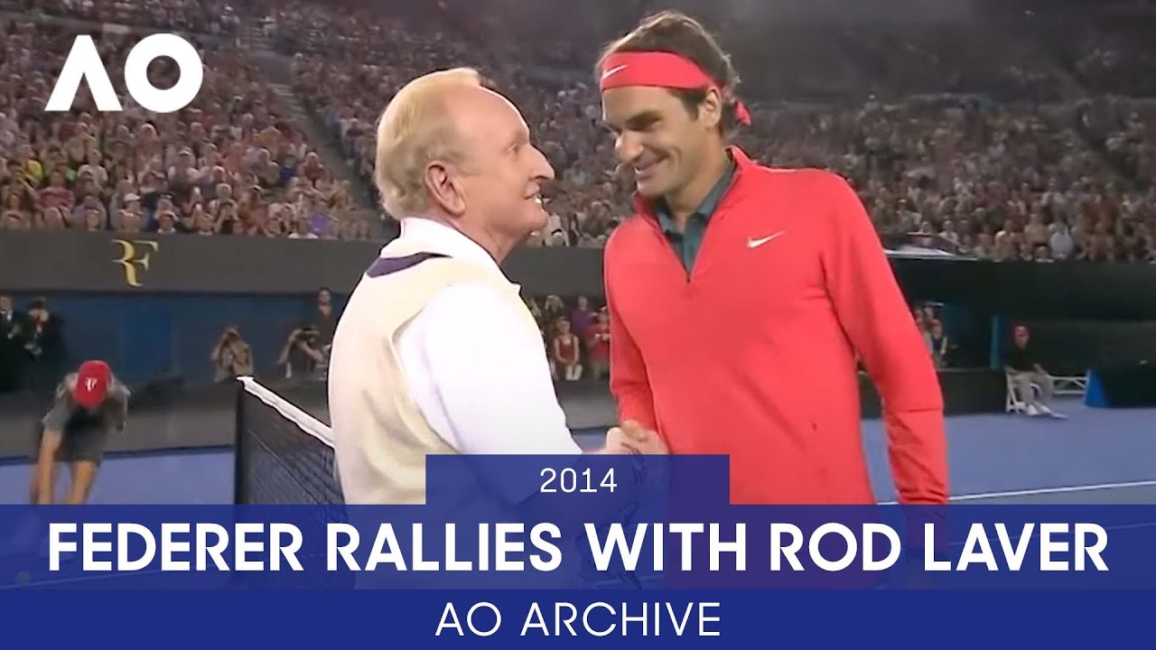 Roger Federer Rallies with Rod Laver | AO Archive - YouTube