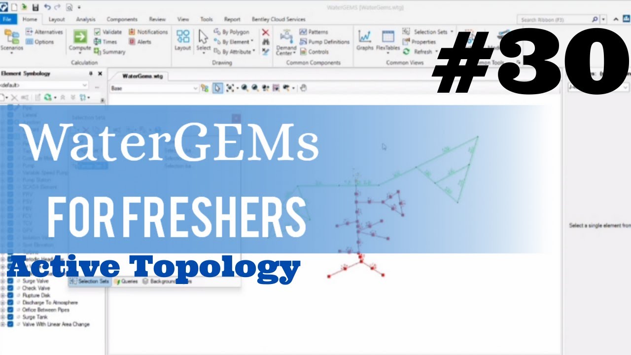 How to Use Active Topology Tool in WaterGEMS l Bentley - YouTube
