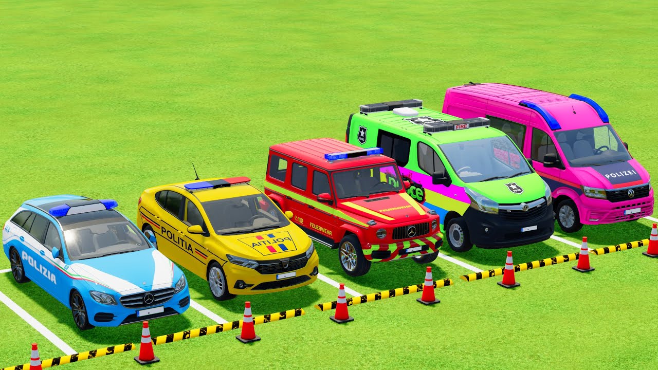 ALL POLICE CARS and AMBULANCE EMERGENCY VEHICLES TRANSPORTING WITH ...