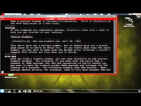 BackTrack 5 R2 Comment faire crasher un site web avec Slowloris - YouTube