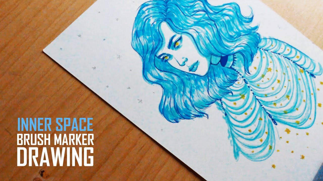 INNER SPACE Brush Marker [Drawing Process #9] - YouTube