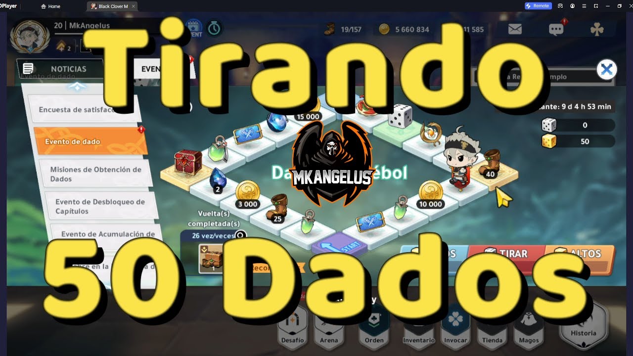 BLACK CLOVER MOBILE EVENTO DEL DADO 50 TIRADAS DORADAS # ...