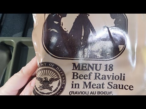 Live Ration Review -- 2019 US MRE Menu 18 Beef Ravioli - YouTube