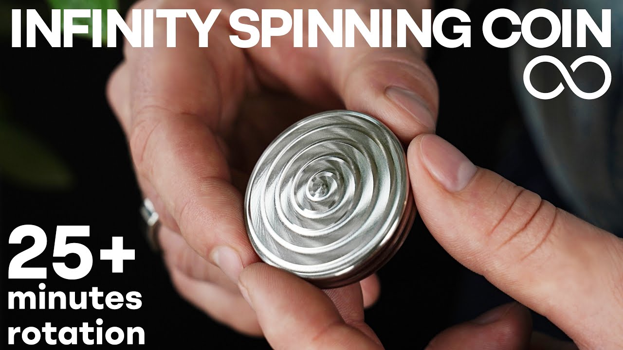 INFINITY Coin Rotates Over 25 Minutes on Glass Surface - YouTube