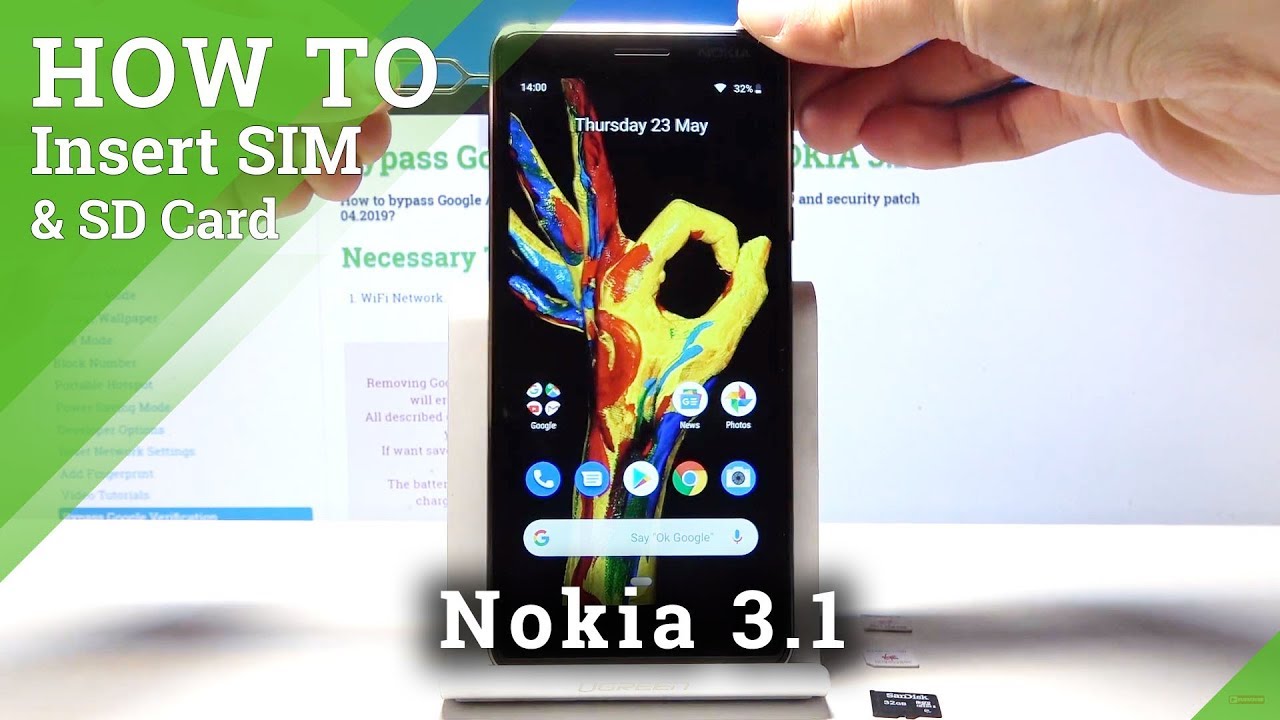 How to Insert SIM & SD Card to Nokia 3.1 - Input Memory Card and Nano ...