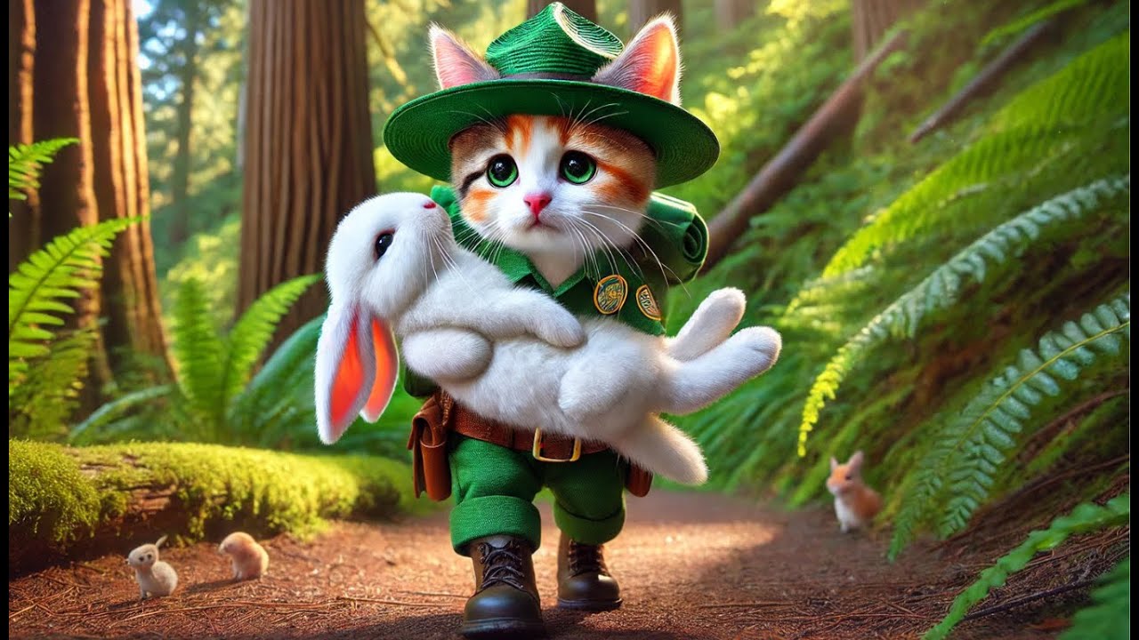 Cat and Rabbit Saving the Forest #kitten #cat #cartoon # ...