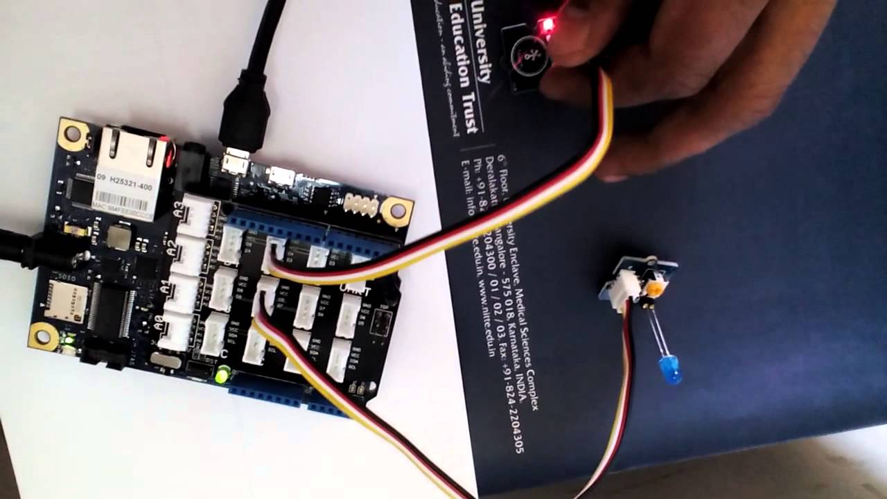 Touch Sensor in Intel Galileo with Grove Starter Kit - YouTube
