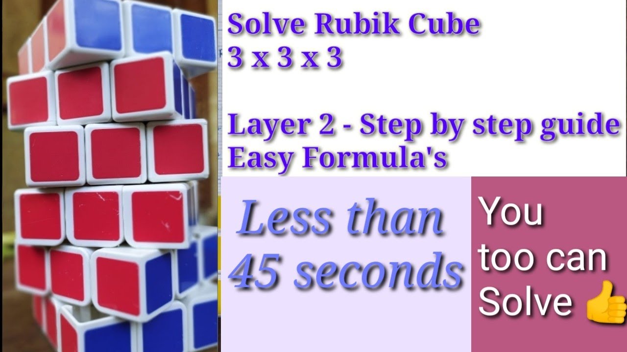 How to solve Rubik Cube (Second Layer) - Layer / Level 2 - Only 2 ...