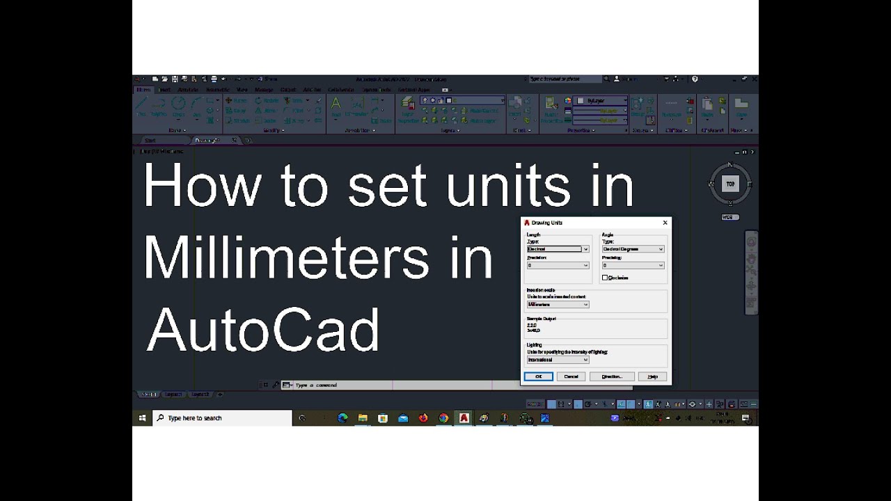 How to set units in mm in Autocad ऑटोकैड में मिलीमीटर में इकाइयाँ कैसे ...