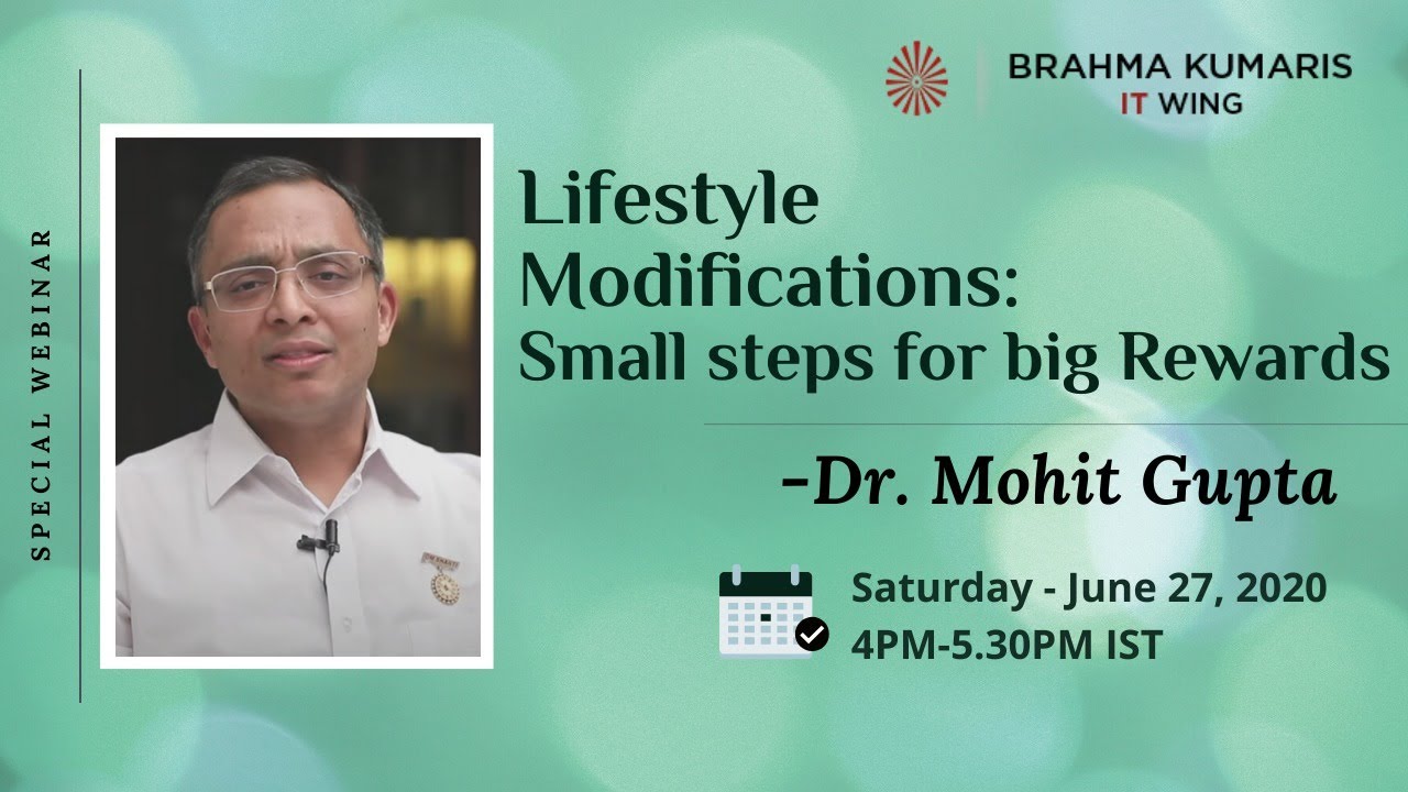 Lifestyle Modifications Dr Mohit Gupta 27 June 2020 Youtube