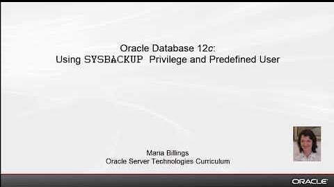 Oracle Database 12c: Backup and Recovery - YouTube