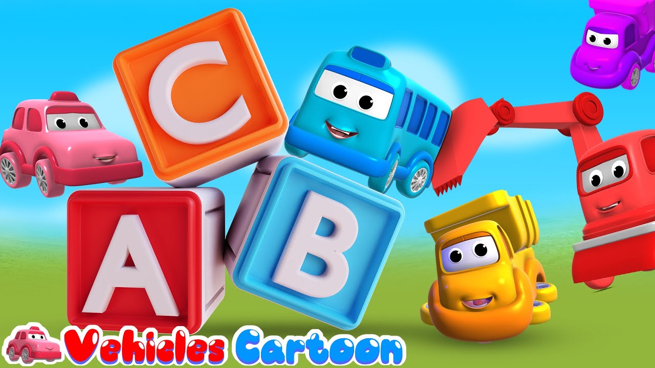 Car Cartoon | JCB Excavator | Truck | Bus Play ABC Alphabet Transport ...