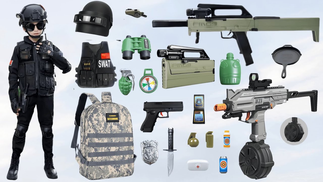 SWAT Gear Unboxing! Full Set of Toy Weapons and Tactical Gear! - YouTube