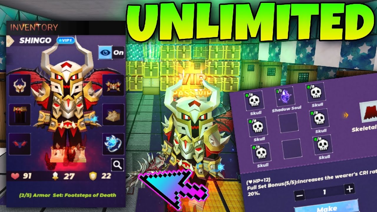 How To Get Unlimited Skeletal ARMOR & SWORDS in SkyBlock Blockman go ...