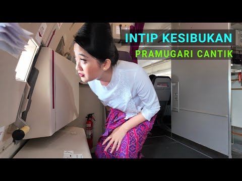Intip Kesibukan Pramugari2 Cantik Batik Air Dalam Pesawat Airbus A330-300