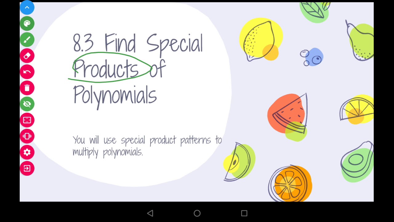 Algebra 1 8.3 Find Special Products of Polynomials - YouTube