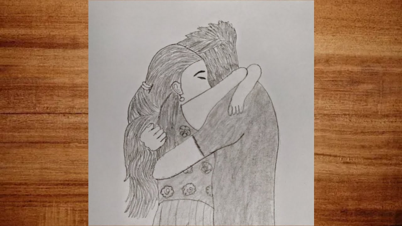 How to draw a Couple Hugging || easy drawing for couple || Couple ...