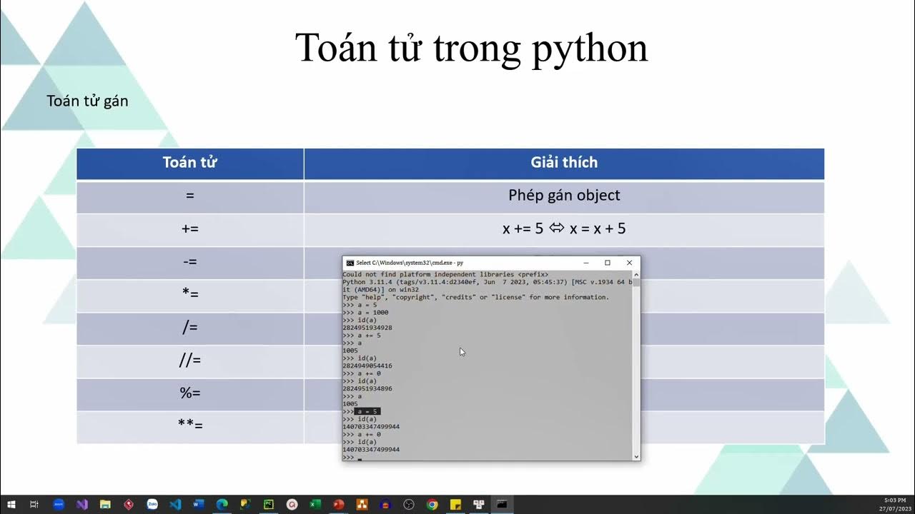 Bài 7: Toán tử trong python - YouTube