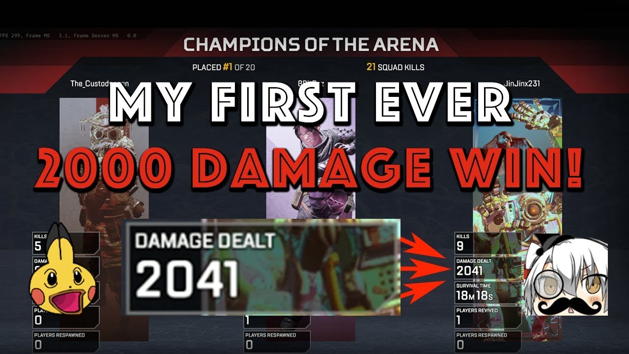 Jinx's first 2000 damage game of Apex Legends! - YouTube