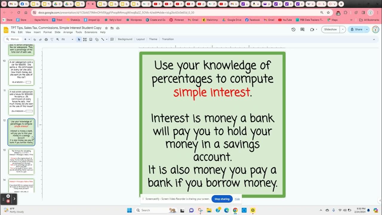 Percentages - Tips, Sales Tax, Commissions, and Simple Interest - YouTube