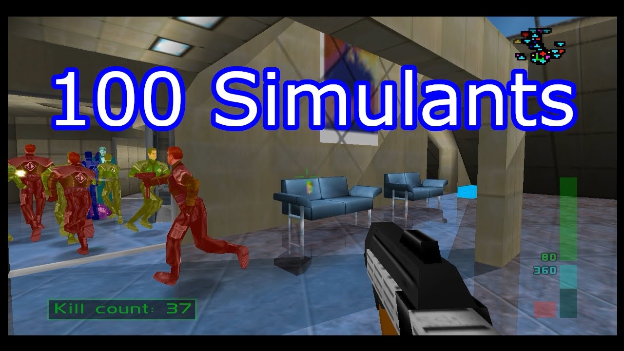 Perfect Dark N64 - Max Bots #3 - VS 100 Simulants - Carrington ...