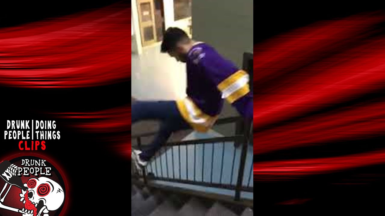 Falling off Staircase and Losing a Shoe | Drunk People Doing Things ...
